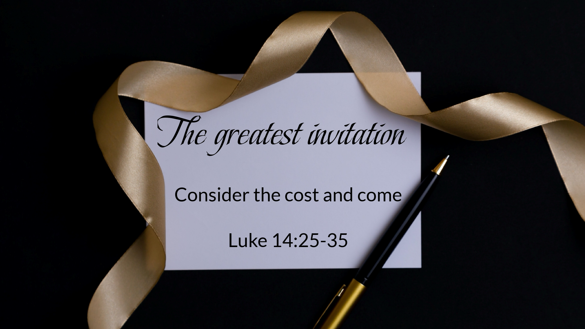 Consider the cost and come - Luke 14:25-35 • St. John's Downshire Hill